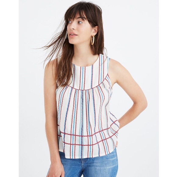 Madewell | Tops | Madewell Ric Rac Swing Tank Top Stripe Colour | Poshmark